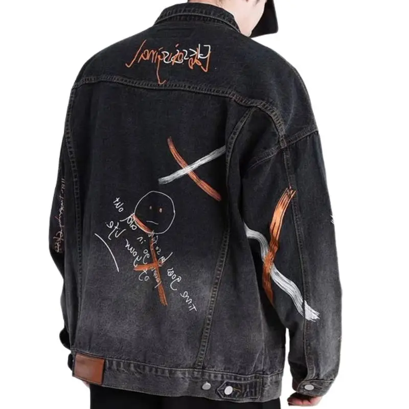 Trendy Graffiti Loose Jacket Graffiti Print Jacket - POIZON